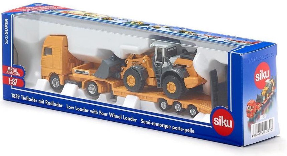 SIKU 1839 Dieplader met Wiellader | bol.com