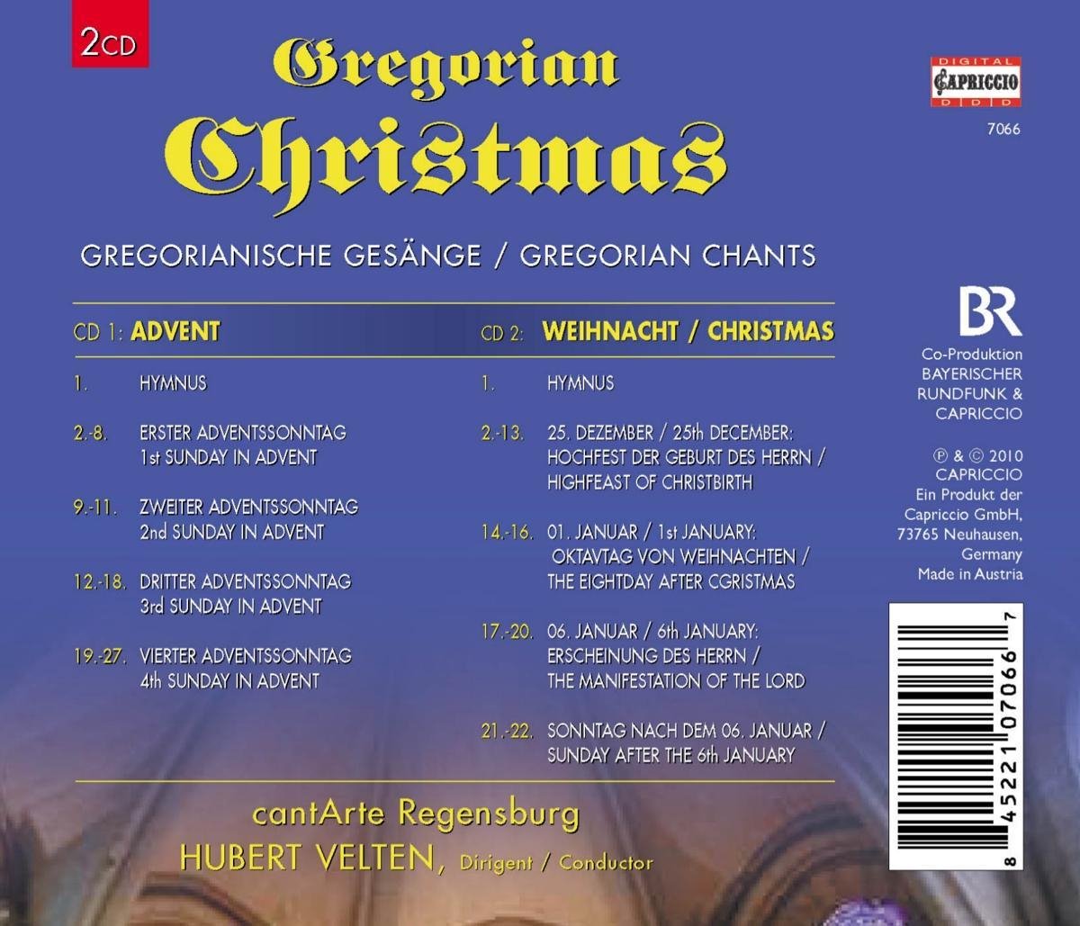CantArte Regensburg, Hubert Velten - Gregorian Christmas, Meditive ...
