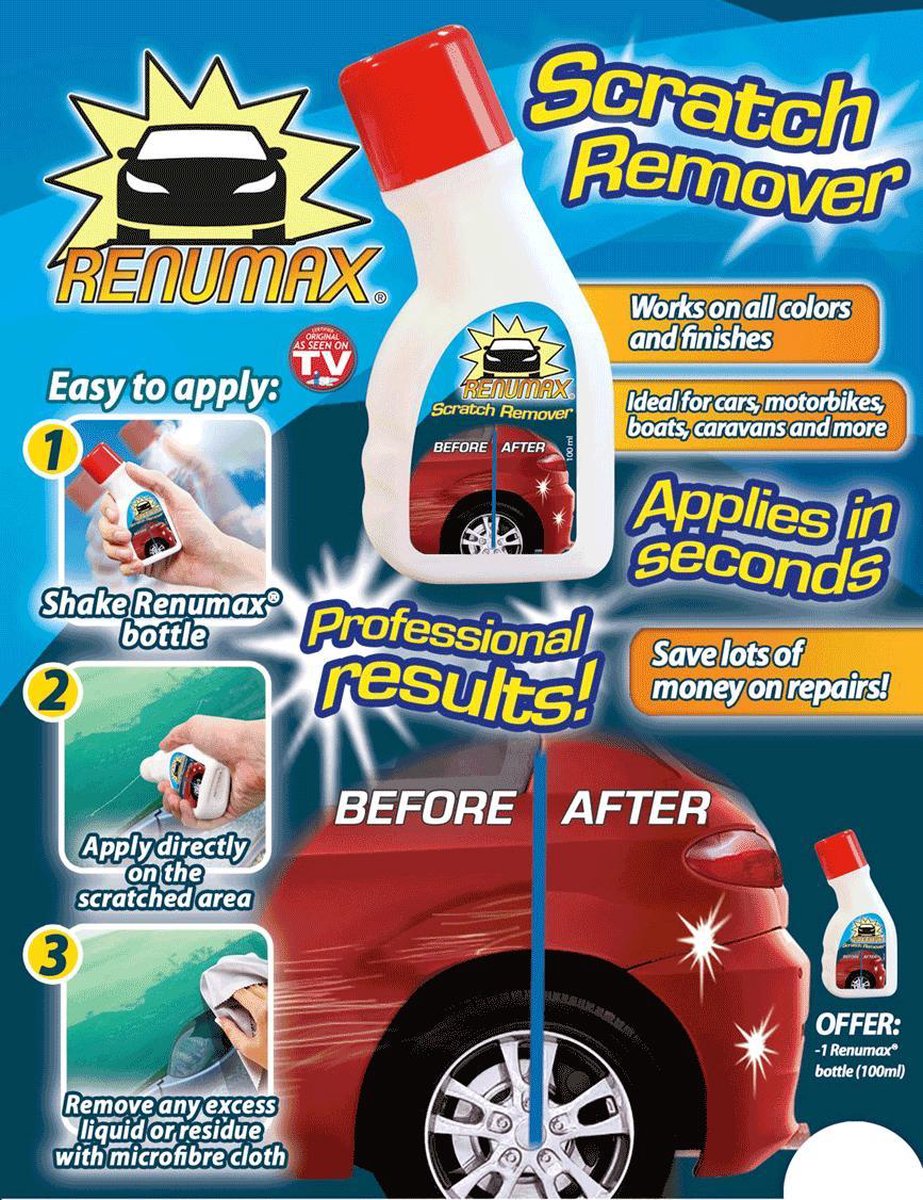 Renumax Scratch Remover zilver en grijs - krasverwijderaar auto ...