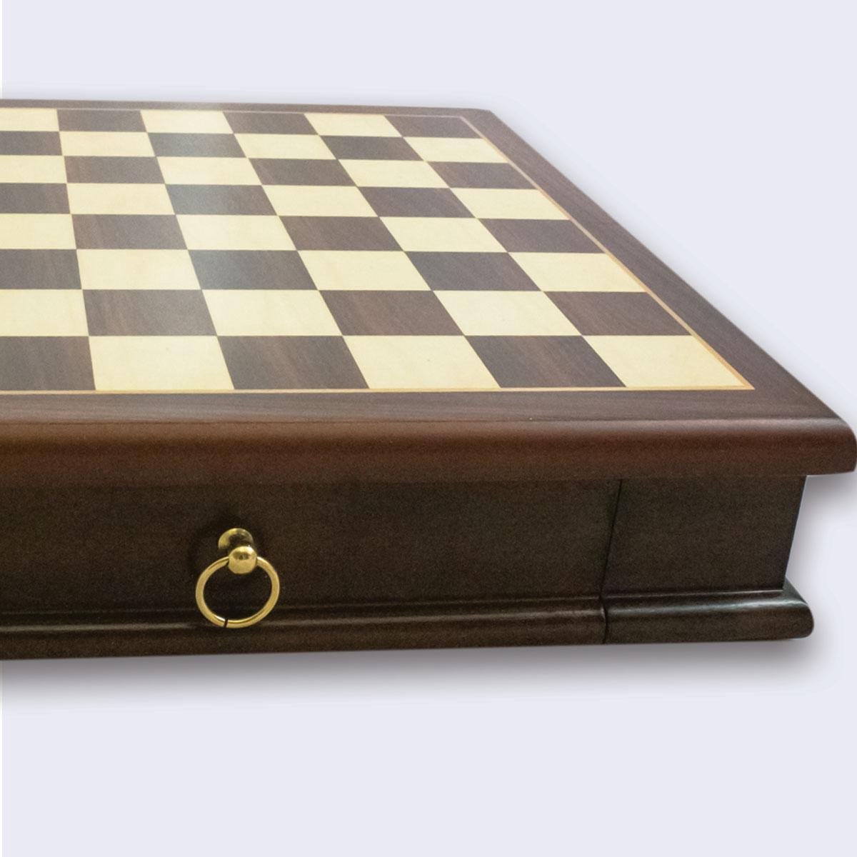 Luxe schaakset - Staunton stukken klassiek goud en zilver met houten ...