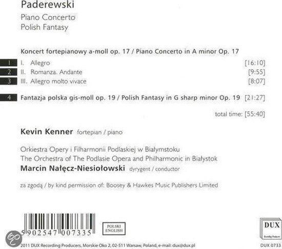 Paderewski: Piano Cto, Plish Fantasy, Marcin Naleçz-Niesiolowski | CD ...
