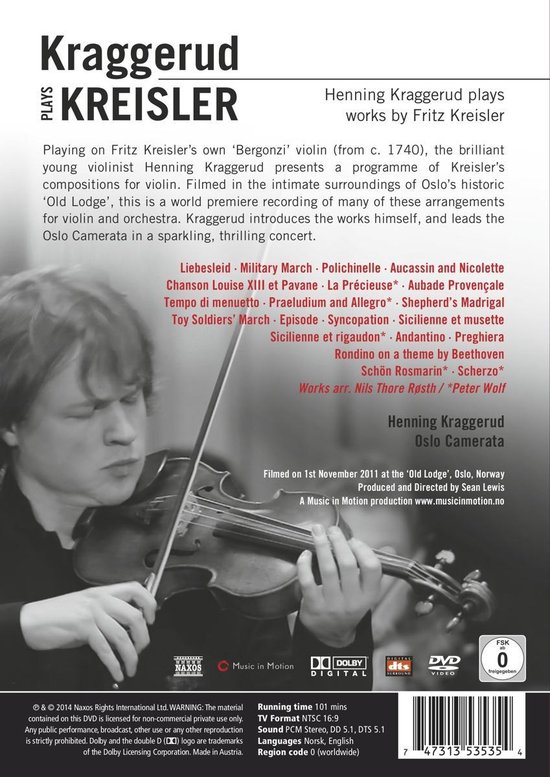 Henning Oslo Camerata - Kraggerud - Kraggerud Plays Kreisler (DVD ...