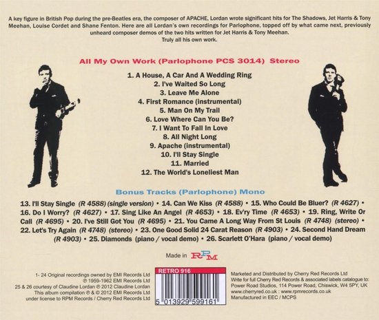 All My Own Work, Jerry Lordan | Muziek | bol