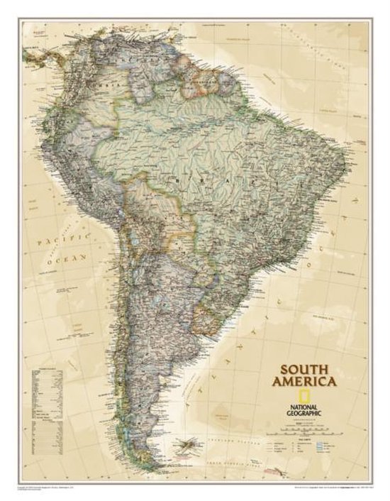 Poster South America Executive, Tubed - National Geographic - 60 x 77 ...