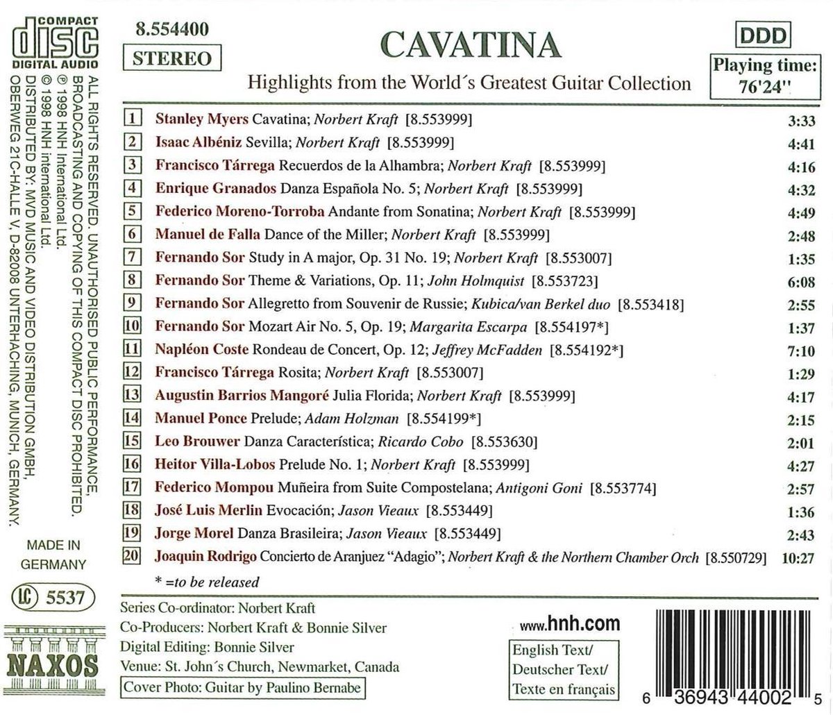 Various Artists - Cavatina - Highlights Guitar Coll. (CD), Onbekend ...