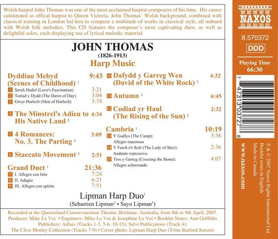Thomas: Harp Music, Lipman Harp Duo | CD (album) | Muziek | bol.com