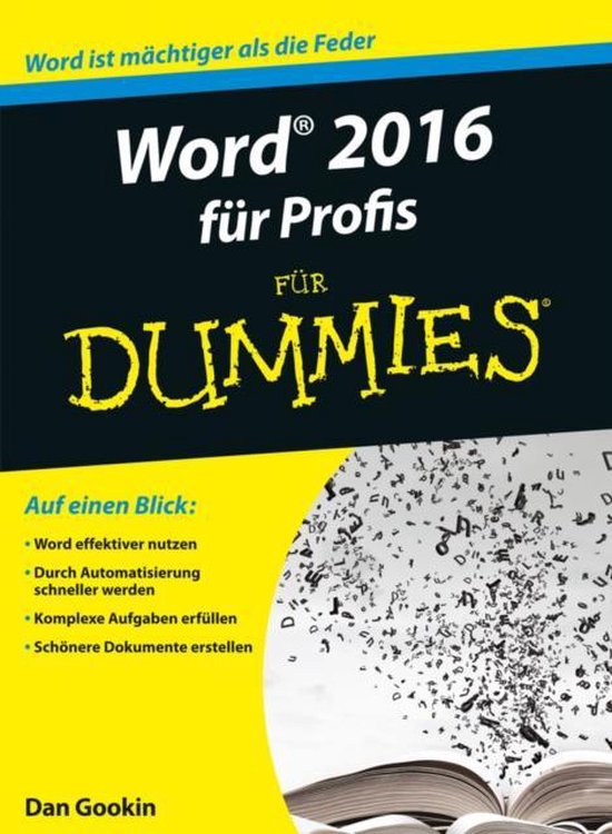 Word 2016 fur Profis fur Dummies | 9783527713417 | Dan Gookin | Boeken ...