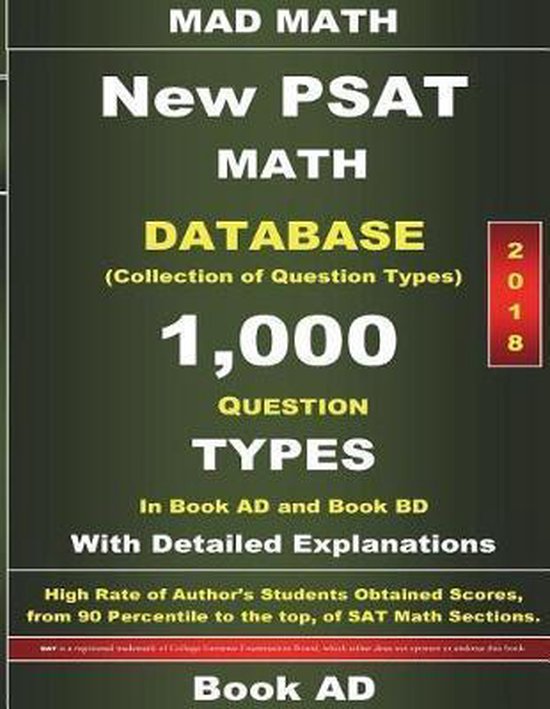 2018 New PSAT Math Database Book Ad, John Su | 9781985734784 | Boeken ...