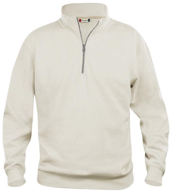 Clique Basic halfzip Licht khaki maat M | bol.com