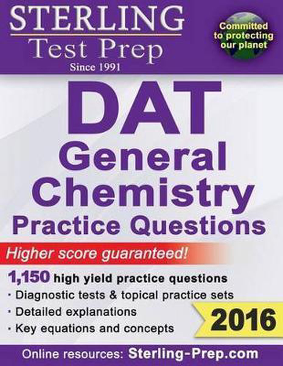 Sterling DAT General Chemistry Practice Questions | 9781500195779 ...