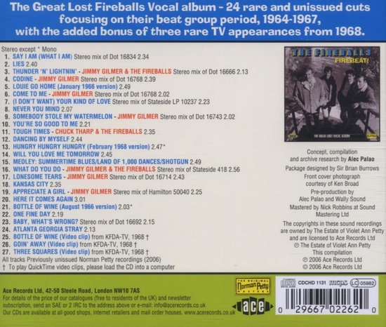 Firebeat! The Great Lost Vocal Album, Fireballs | Muziek | bol