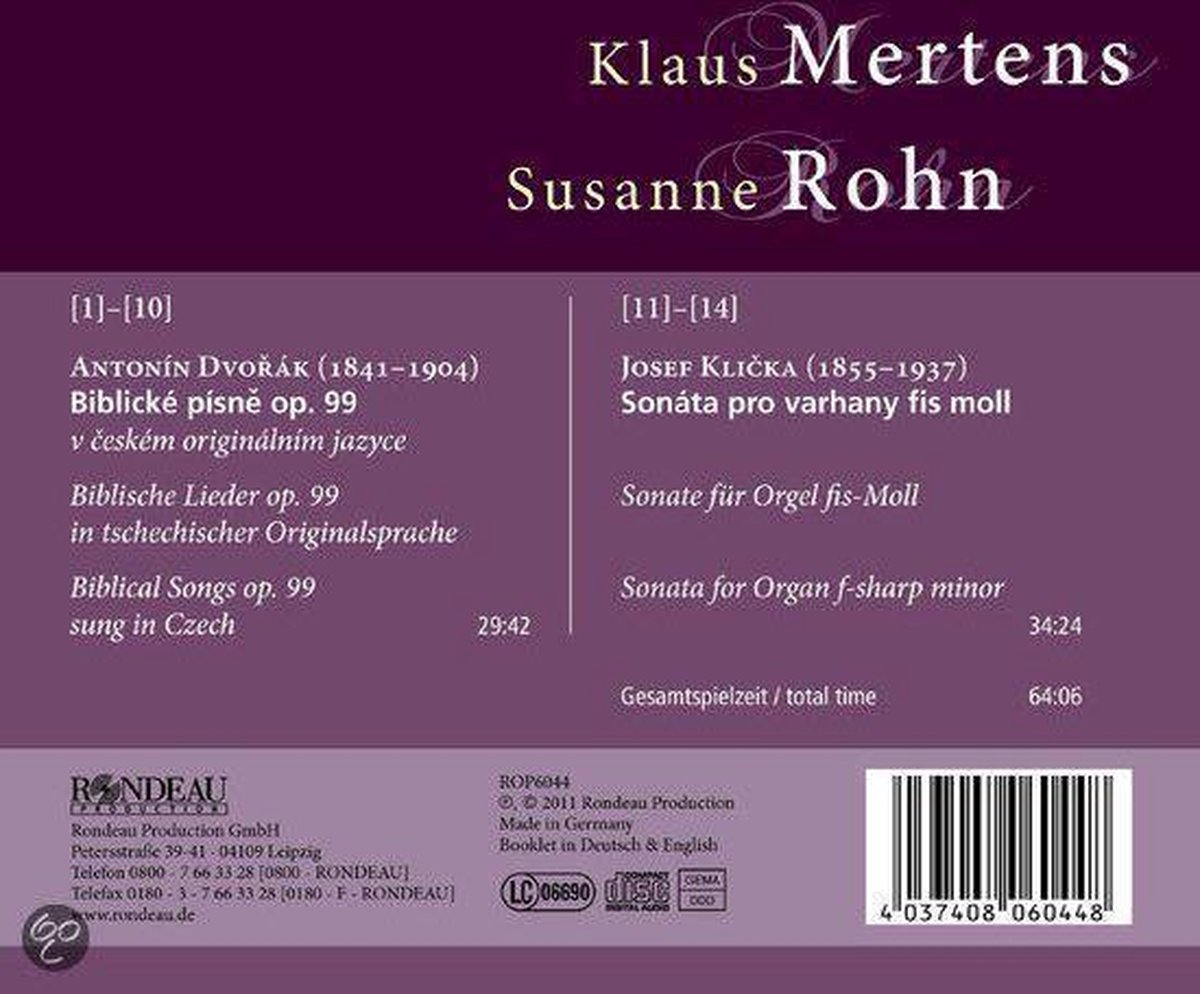 Biblical Songs Op.99, Susanne Rohn | CD (album) | Muziek | bol.com