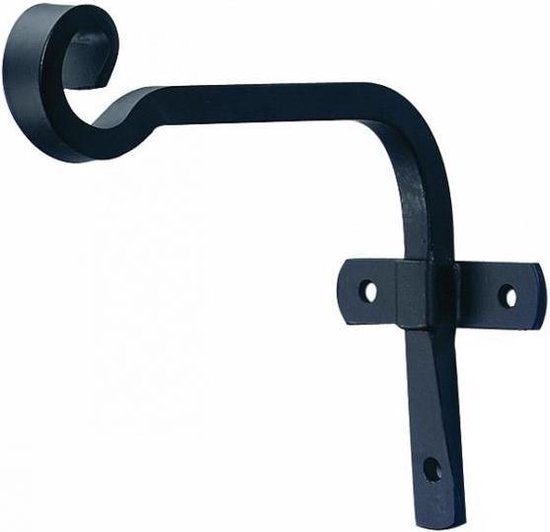 Muurhaak 15 cm zwart - set van 6 stuks | bol