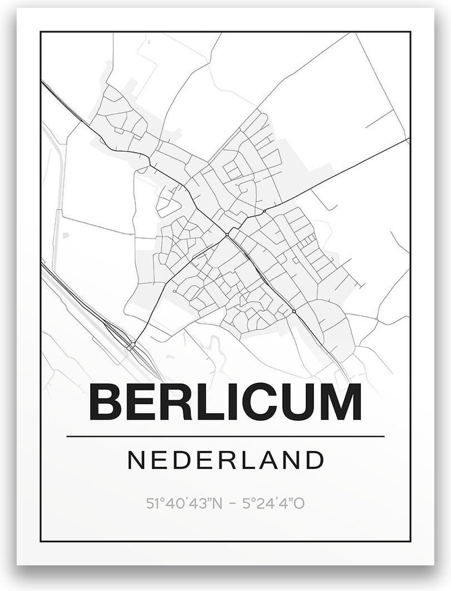 Poster/plattegrond BERLICUM - 30x40cm | bol.com