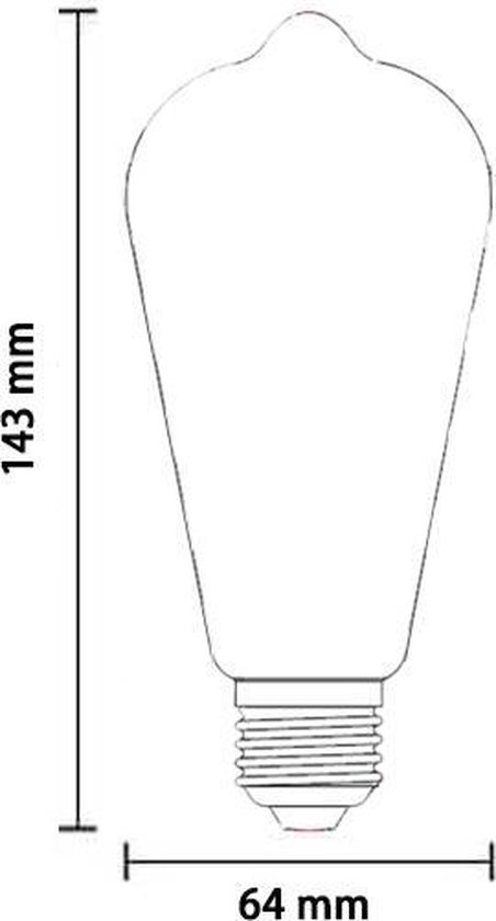 Sensor lamp LED E27 Lybardo Filament Edison Rustique finish 4.2W 2700K Warm Wit | bol