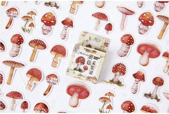 Paddenstoelen stickers - Set van 45 stickers - Paddenstoel sticker ...