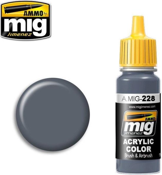 AMMO MIG 0228 FS 35164 Intermediate Blue (ANA 608) - Acryl Verf flesje ...