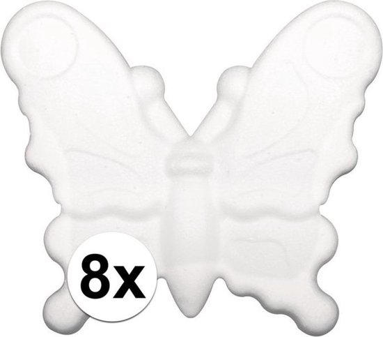 8x stuks piepschuim vlinders van 12,5 cm | bol