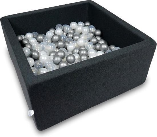 Ballenbak vierkant zwart - 400 ballen - 90 x 40 x 40 cm - ballenbad ...