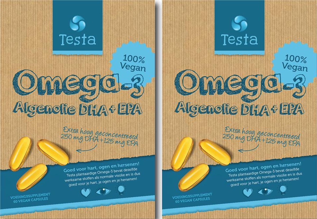 Testa Omega 3 Algenolie. Hoogste concentratie Vegan Omega-3 DHA + EPA ...
