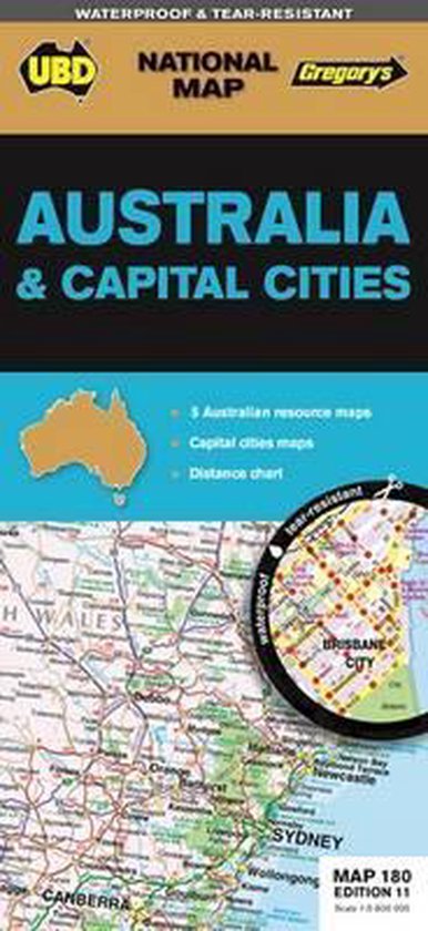 Australia & Cities Map 180 11th ed (waterproof) | bol