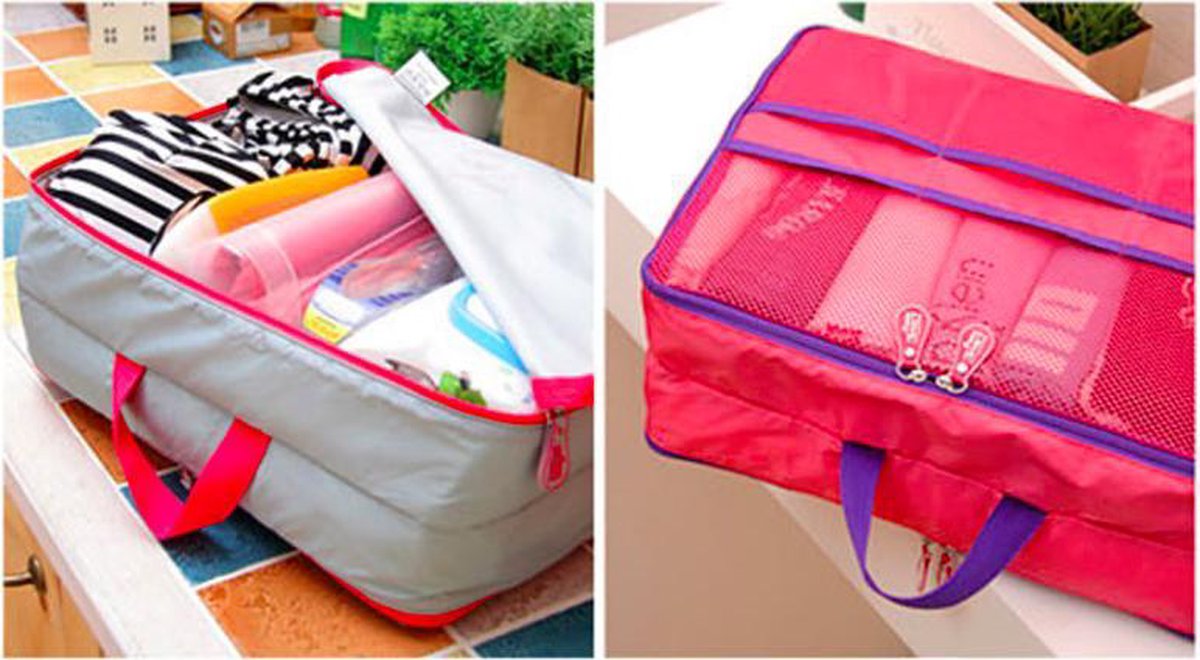 Koffer organiser 5-delig licht grijs | Packing cube | Travel bag | Reis ...