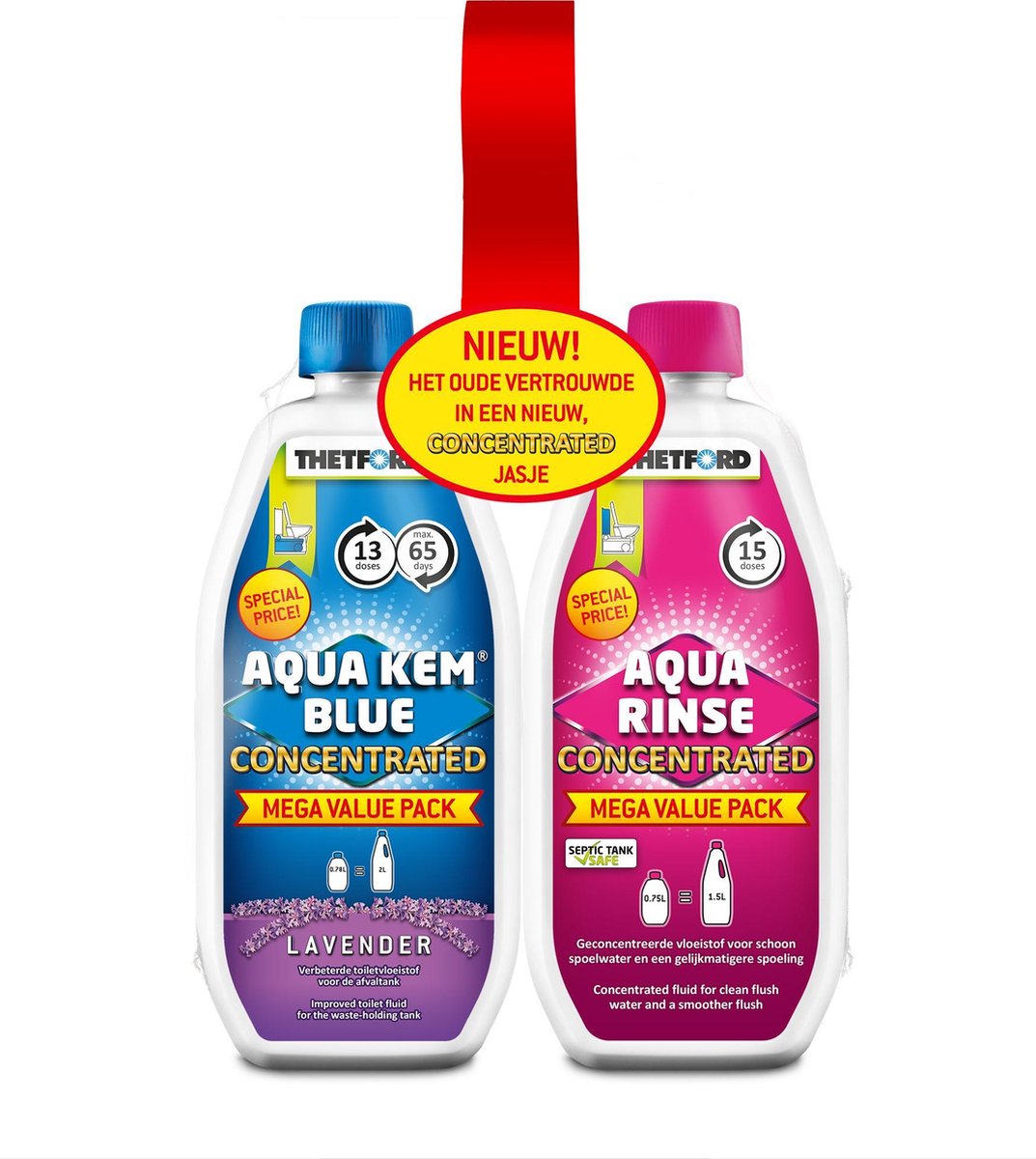 Thetford Duopack - Concentrated - Aqua Kem Blue - Aqua Rinse | bol.com