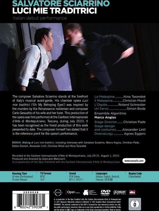 Salvatore Sciarrino - Luci Mie Traditrici, Marco Angius | CD (album) | Muziek | bol