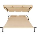 tectake - Ligbed - 2-persoons - Polyester - Beige | bol.com