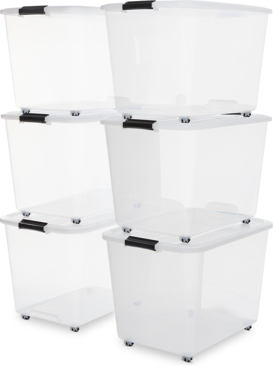 IRIS Rollerbox opbergbox - 60L - 6 stuks - Transparant | bol.com