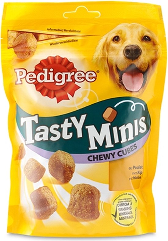 Pedigree Tasty Minis Chewy Cubes - Poulet - Dogsnack - 6 x 130g | bol.com