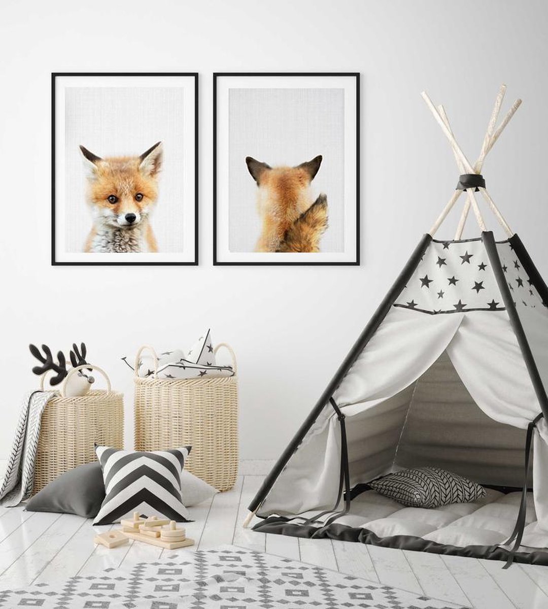 Kinderkamer Posters - Set van 2 Posters - 30x40 cm - Vos | bol