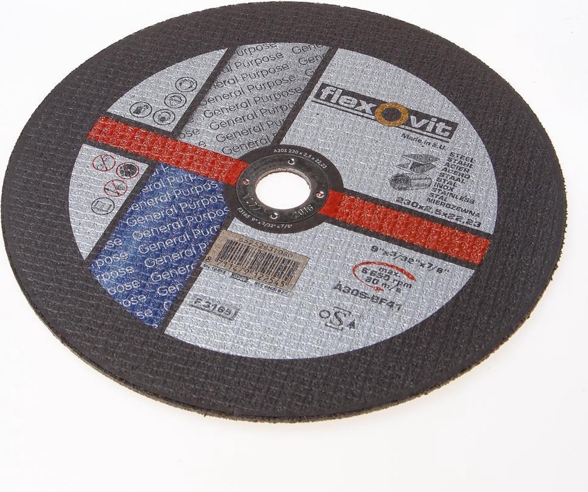 Doorslijpschijf vlak RVS A 30 S-BF41 230 x 2.5 x 22mm | bol.com