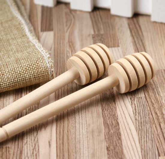 Honing lepel - licht hout - lengte 17 cm - honingpot lepels | bol