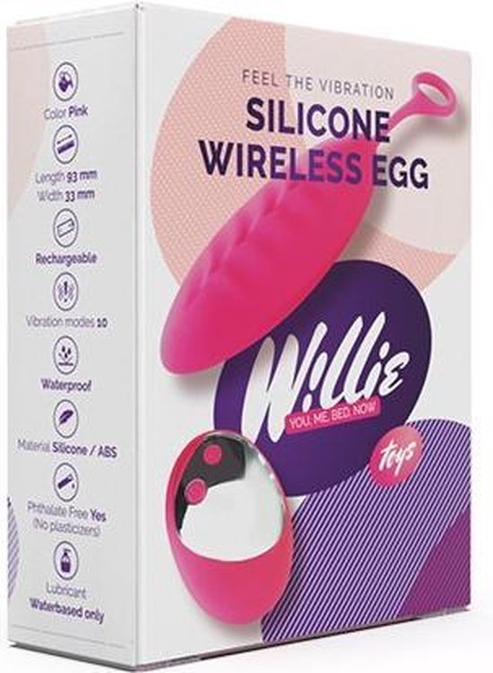 Willie Toys Vibrerend eitje - Silicone Wireless Egg - Lengte: 9.3 cm - 10... | bol