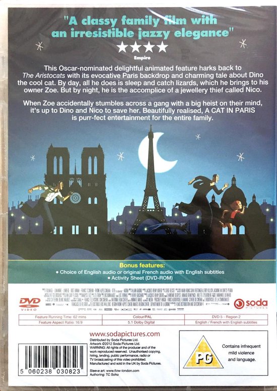 A Cat In Paris [Dvd] (Dvd) | Dvd's | bol.com