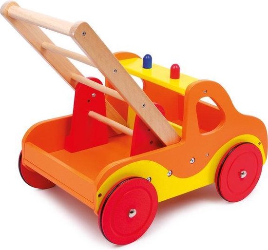Loopwagen hout met activiteiten (baby walker) - Brandweer - Houten ...