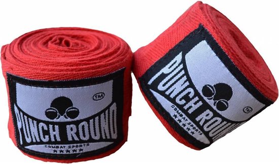 Punch Round™ HQ Bandage Rood Hand Wraps No Stretch 400 cm Punch Round ...