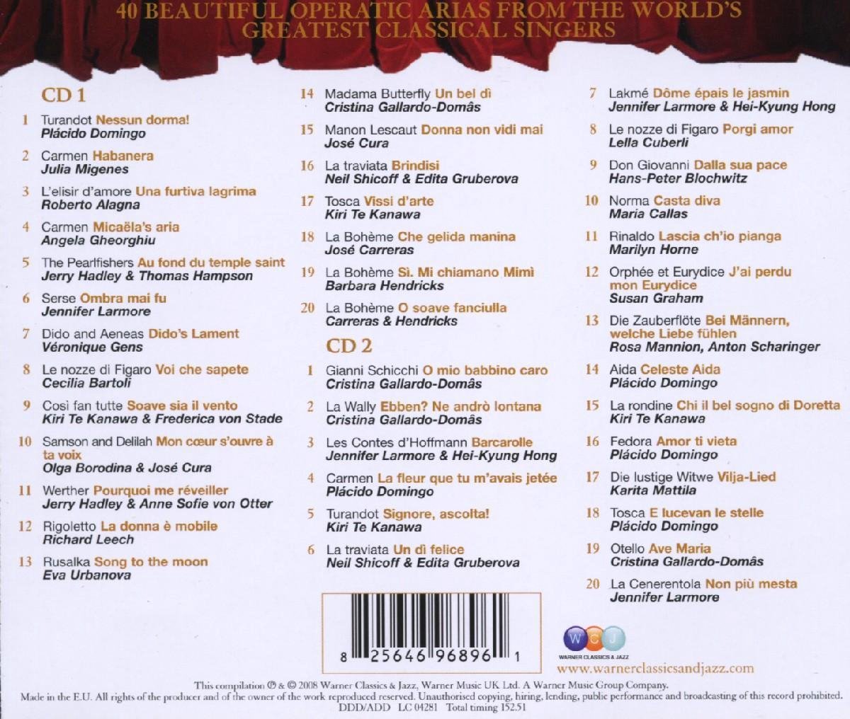 40 Most Beautiful Arias, various artists | CD (album) | Muziek | bol