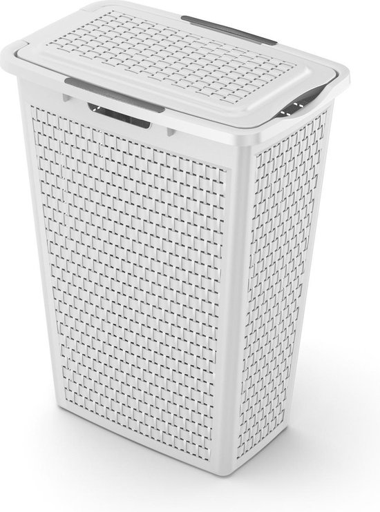 Rotho Country Wasmand met deksel - 40 l - Wit | bol