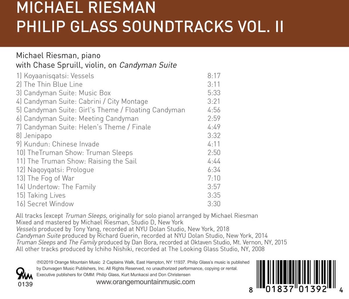 Michael Riesman - Philip Glass Soundtracks Vol. II (CD), Michael ...