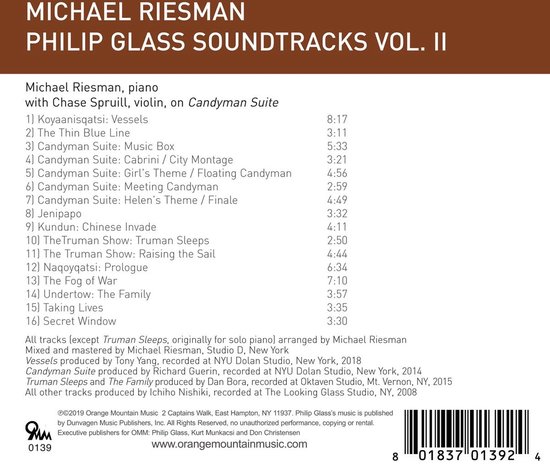 Michael Riesman - Philip Glass: Soundtracks Vol. II (CD), Michael ...