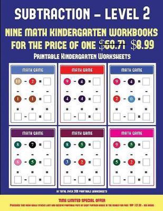 Printable Kindergarten Worksheets (Kindergarten Subtraction/taking away ...