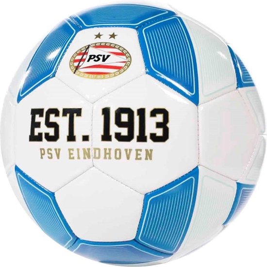 Bal psv leer groot Blauw Wit, maat 5 | bol.com