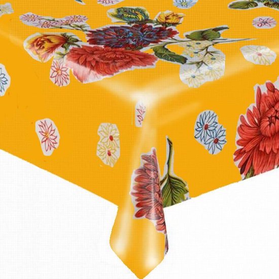 Tafelzeil op rol van 11m bij 120cm chrysant geel. Ideaal voor binnen en ...