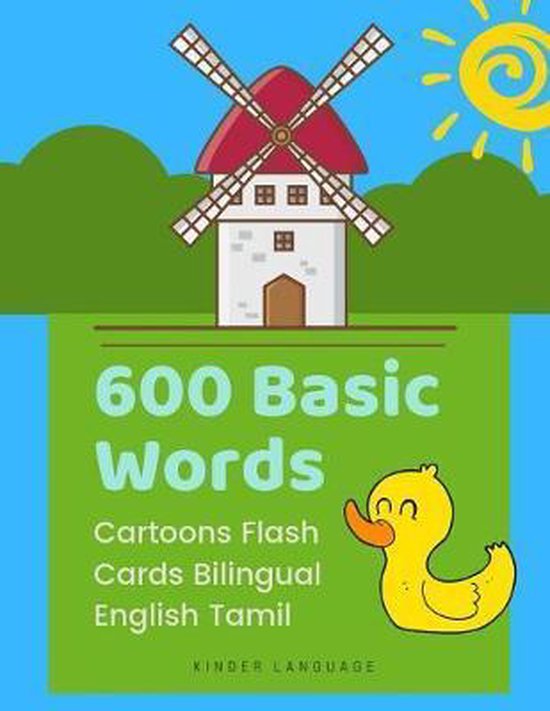600 Basic Words Cartoons Flash Cards Bilingual English Tamil ...