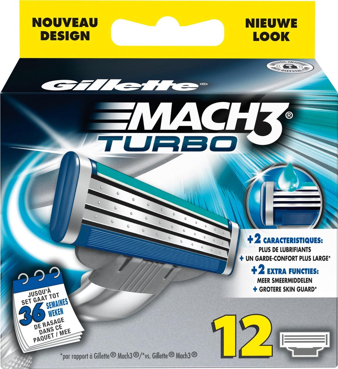 Gillette Mach3 Turbo-12 stuks-scheermesjes | bol.com