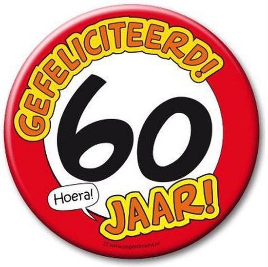 XXL verjaardags button 60 jaar | bol.com