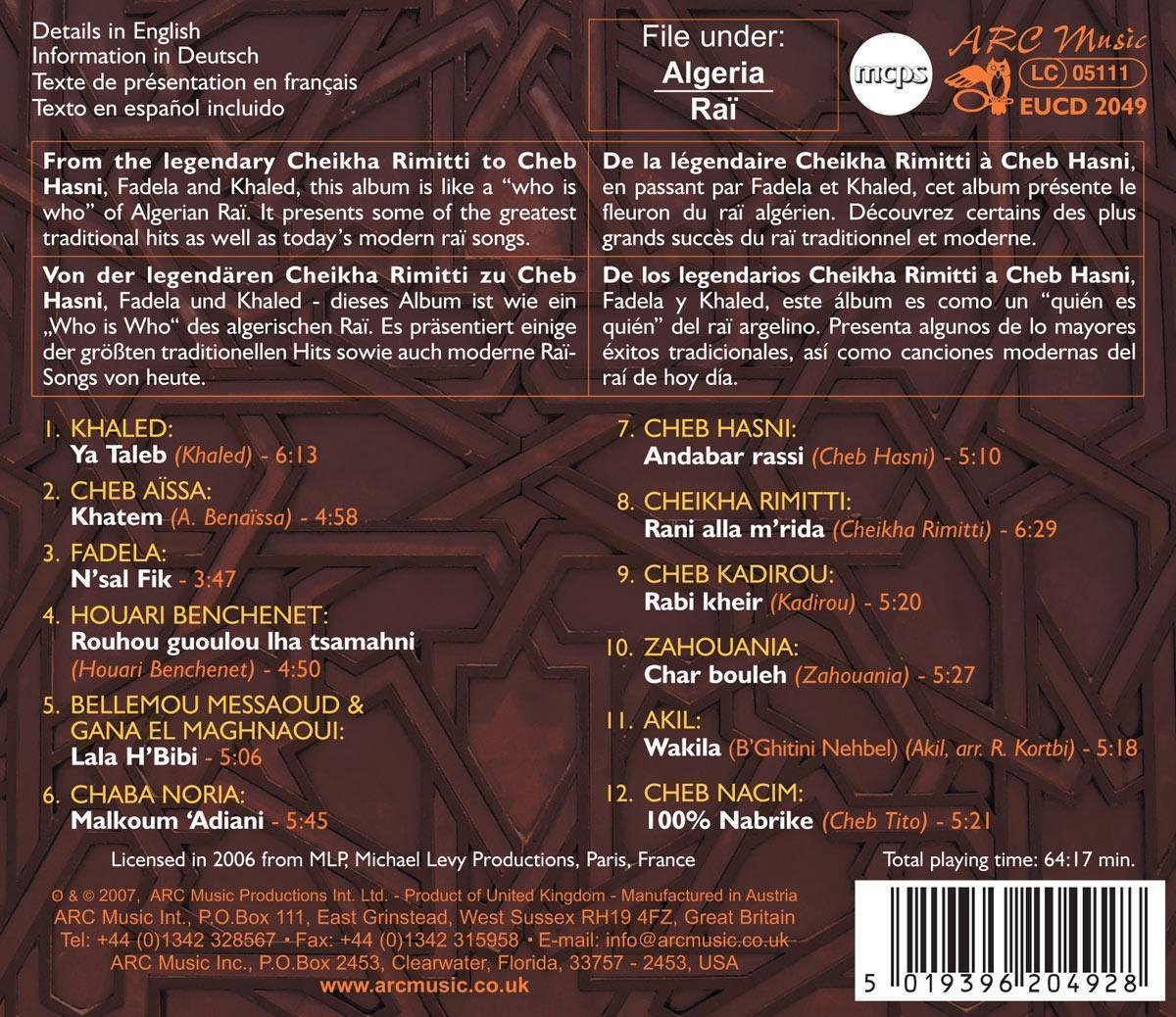 Best Of Algerian Rai, various artists | CD (album) | Muziek | bol.com