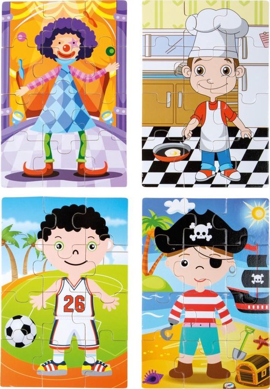 small foot - 4 in 1 Puzzle Box "Boys in Costume" | bol
